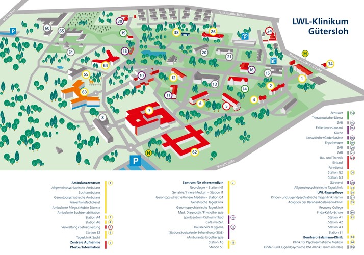 LWL | Geländeplan - LWL-Klinikum Gütersloh